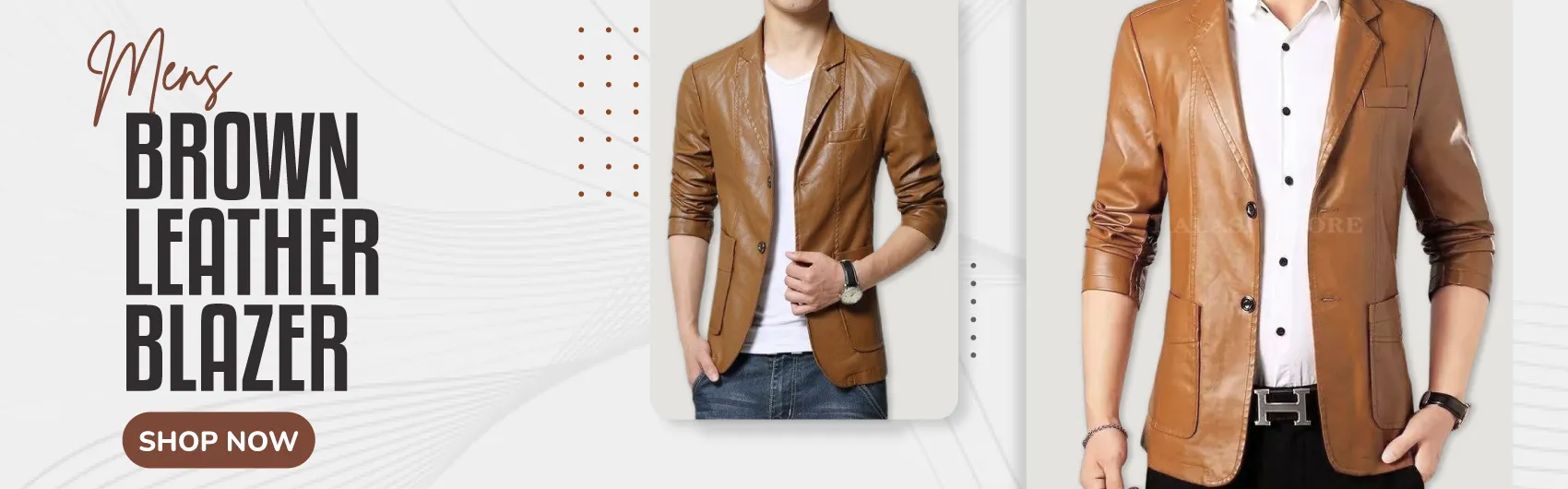 Mens Brown Leather Blazer | Super Star Jackets